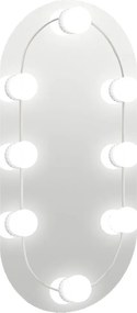 Zrcadlo s LED světly 40 x 20 cm sklo oválné 3102973
