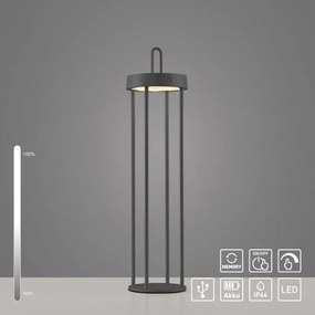 LD 19301-18 ANSELM LED stolní lampa na baterie černá 50cm dotykový stmívač IP44 zahradní svítidlo 2700K - JUST LIGHT