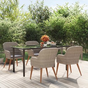 5dílný zahradní jídelní set s poduškami hnědý 3156722