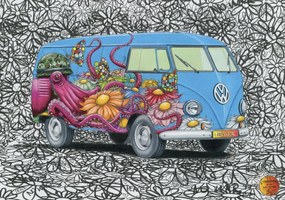 DINO Puzzle Hippies VW 47x33cm skládačka 500 dílků v krabici dn502727