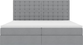 Postel s úložným prostorem a matrací Světle šedá 200 x 200 cm 3371928