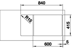 Blanco Favum XL 6 S Granitový dřez s odkapem oboustranné provedení, 86x43,5cm, bílá, 524235