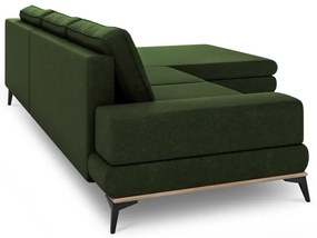 Lahvově zelená rozkládací rohová pohovka Windsor &amp; Co Sofas Planet, pravý roh