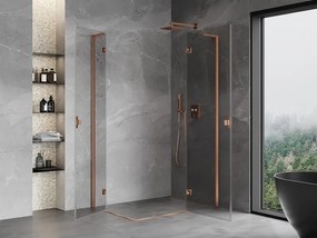 Mexen Mist-H L Duo, 2-křídlý ​​sprchový kout 70 x 105 cm, čiré sklo, měděný matný profil, 8A5L-070L-105P-65-00