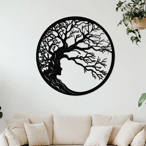 dřevo života Dřevěný strom VĚDOMÍ na zeď Rozměry (cm): 40x40, Zvolte barvu dekoru: Černá