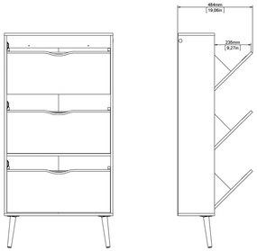 Botník v dubovém dekoru Tvilum Oslo