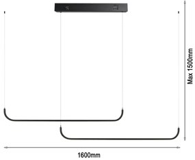 Immax NEO 07226L - LED Stmívatelný lustr na lanku PATTINI LED/53W/230V Tuya+DO