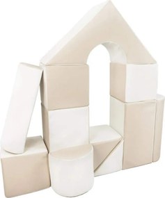 Pěnové kostky obří stavebnice 11 ks white-cappuccino