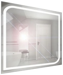 Comodo Zrcadlo závěsné s pískovaným motivem a LED osvětlením Nikoletta LED 6 Typ: bez vypínače, Rozměry (cm): 60x65 - (Nikoletta LED 6/60)