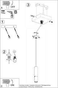 Sollux Lighting Závěsné svítidlo LOOPEZ 1 černé/zlaté