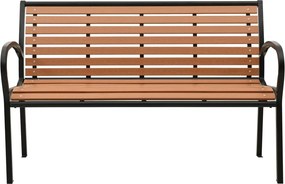 Zahradní lavice černá a hnědá 116 cm ocel a WPC 319579