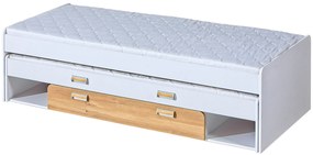 Rozkládací postel 80 cm Lavendon L16 (s rošty) (dub nash + bilá). 1042046
