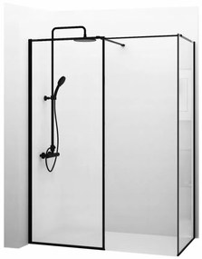 Rea - Bler sprchový kout 70x100cm, 8mm čiré sklo, černý profil, KOMPL-BLER070100