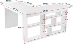 Rohový pracovní stůl v dekoru borovice 120x130 cm Vesper – Kalune Design