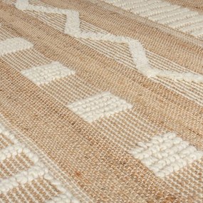 Flair Rugs, Běhoun Jubilant Medina Jute Natural/Ivory, 60x230, béžová, ložnice