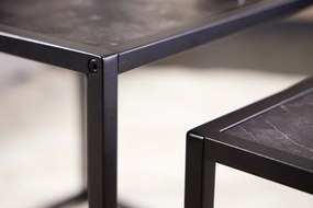 Konferenční stolek 2 ks ATALANTA Dekorhome Černý mramor