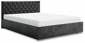 Manželská postel 140 cm Kerry (černá) (s roštem a úložným prostorem). 1047004