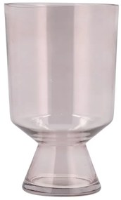 Světle růžová skleněná váza (výška 24 cm) Drum – Villa Collection