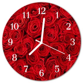 Skleněné hodiny kulaté růže