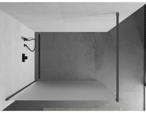 Mexen Kioto, sprchová zástěna Walk-In 100 x 200 cm, 8mm sklo námraza, grafitový profil, 800-100-101-95-30