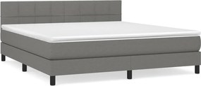 Box spring postel s matrací tmavě šedá 180x200 cm textil 3140074