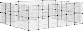 44panelová ohrádka pro zvířata s dvířky černá 210 x 175 x 70 cm ocel 3114046