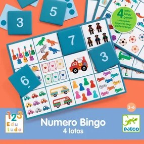 DJECO Hra Bingo 4v1 / Společenská hra / 4 varianty / od 4 let