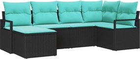 Set pohovek 6 ks Černá polyratan 3346456