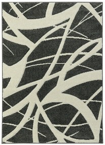 Koberce Breno Kusový koberec PORTLAND 57/RT4E, Černá, Vícebarevné, 67 x 120 cm
