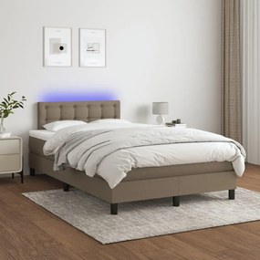 vidaXL Box spring postel s matrací a LED 120 x 200 cm textil [3133461] Barva: krémová