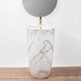Rea Anya, volně stojící umyvadlo 84x45 cm, imitace kamene - láva matná, REA-U5803