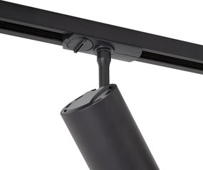 Moderní černé bodové svítidlo pro 1fázový kolejnicový systém vč. LED otočné a naklápěcí - Iconic Zoom