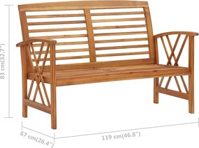 Zahradní lavice 119 cm masivní akáciové dřevo 310269