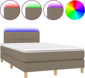 Box spring postel s matrací a LED taupe 120x190 cm textil 3270092