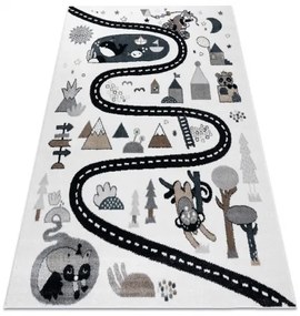 Dywany Luszczow Dětský kusový koberec FUN Route, ulice, zvířata krém Rozměr koberce: 180 x 270 cm