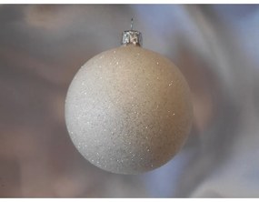 Vánoční koule 10 cm SET/4ks  celoposyp - bílá celoposyp