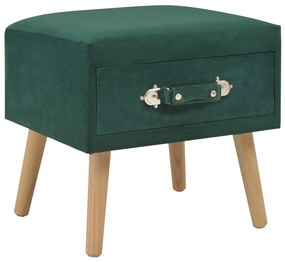 Noční stolek zelený 40 x 35 x 40 cm samet,  247538 HangarStore.cz