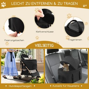 Costway 3 v 1 Psí kočárek psí buggy skládací až 15 kg Vozík pro domácí mazlíčky