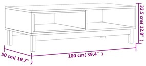 Konferenční stolek FLAM 100 x 50 x 32,5 cm masivní borové dřevo - Default Title