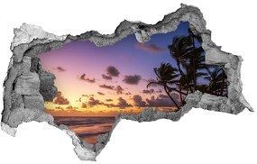 Wallmuralia Nálepka fototapeta 3D výhled Západ slunce na pláži 95x73 cm