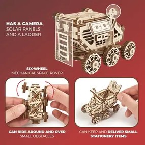 UGEARS 3D puzzle Mars Rover / od 14 let / 95 dílků / Dřevo