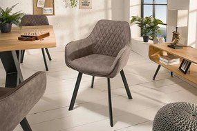 Designová židle do jídelny s područkami Rimini taupe mikrovlákno