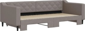 Válenda s přistýlkou taupe 90 x 200 cm textil 3197429