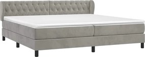 Box spring postel s matrací světle šedá 200x200 cm samet 3127691
