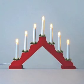 Adventní svícen LED Filament, červená