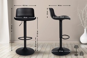 Barová židle Almada umělá kůže – černá