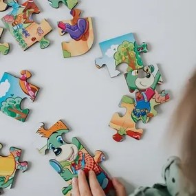 Trefl - Puzzle - Dřevěné puzzle Treflíci: Seznamte se s rodinou / 24 d