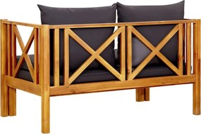 2místná zahradní lavice s poduškami 122 cm masivní akácie 310308