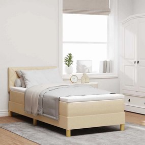 Postel s boxspringem s polštářem Krémová 100 x 200 cm textil 3338977