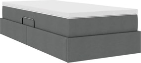 Postel s úložným prostorem a matrací Tmavě šedá 100 x 200 cm 3370207